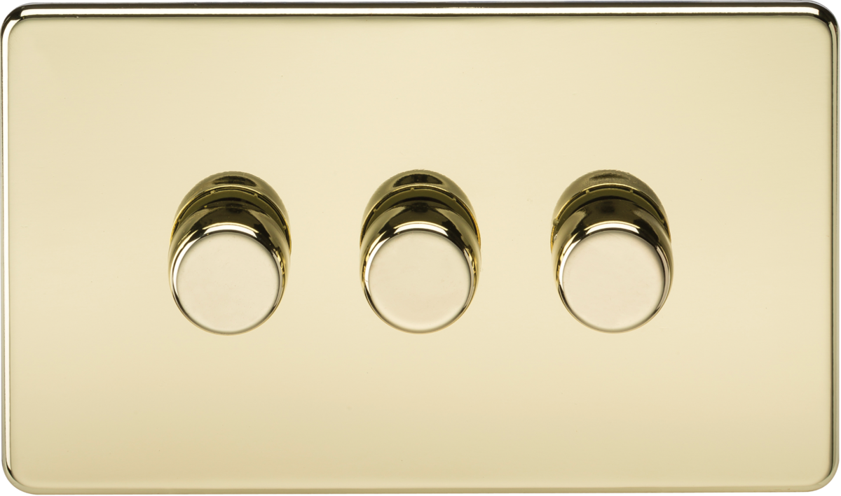 KNIGHTSBRIDGE POLISHED BRASS SCREWLESS Switches & Sockets ALL Inserts ...