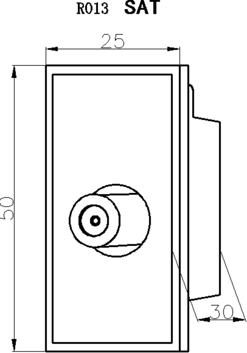 Screened SAT TV Outlet Module 25 x 50mm - White | ML Accessories