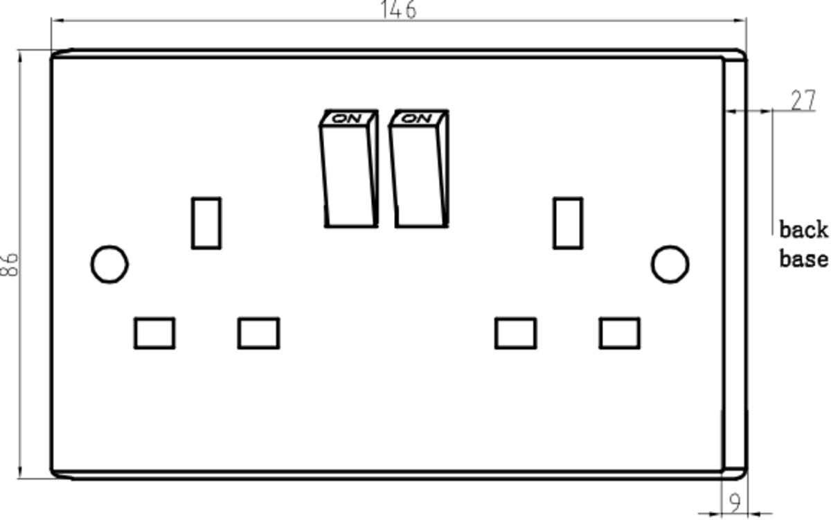 13A 2G DP Switched Socket with Twin Earths - ASTA Approved | ML Accessories