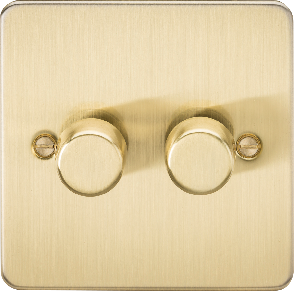 KNIGHTSBRIDGE BRUSHED BRASS FLAT PLATE Switches & Sockets BLACK Insert ...