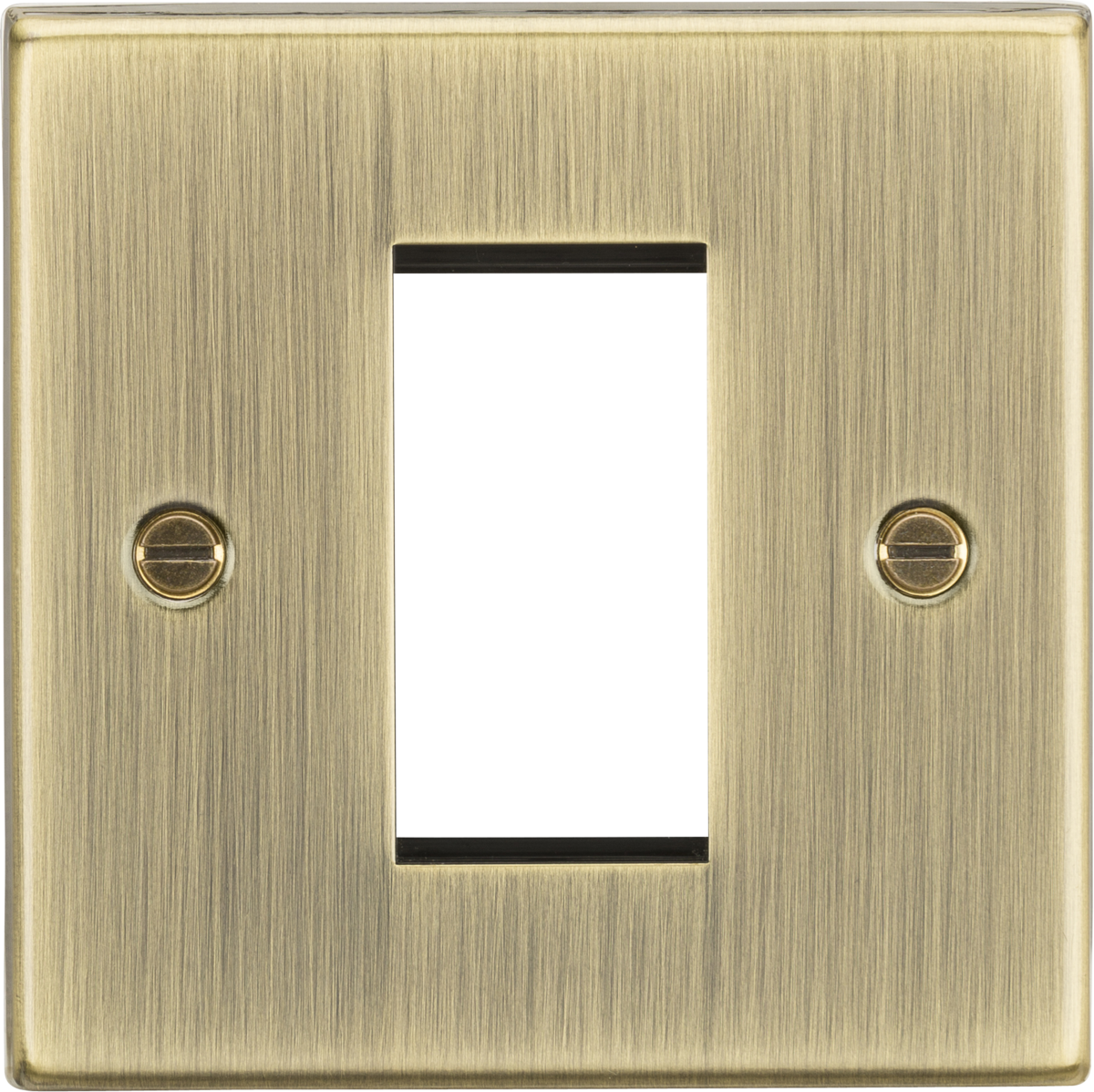 KNIGHTSBRIDGE ANTIQUE BRASS SQUARE EDGE Switches & Sockets BLACK Insert ...