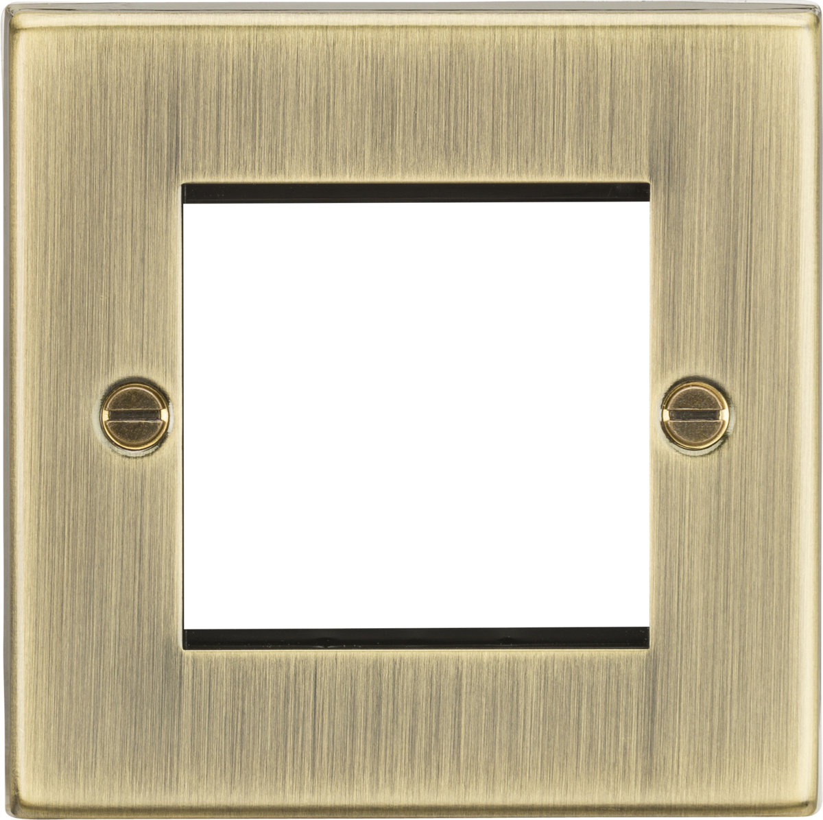 KNIGHTSBRIDGE ANTIQUE BRASS SQUARE EDGE Switches & Sockets BLACK Insert ...