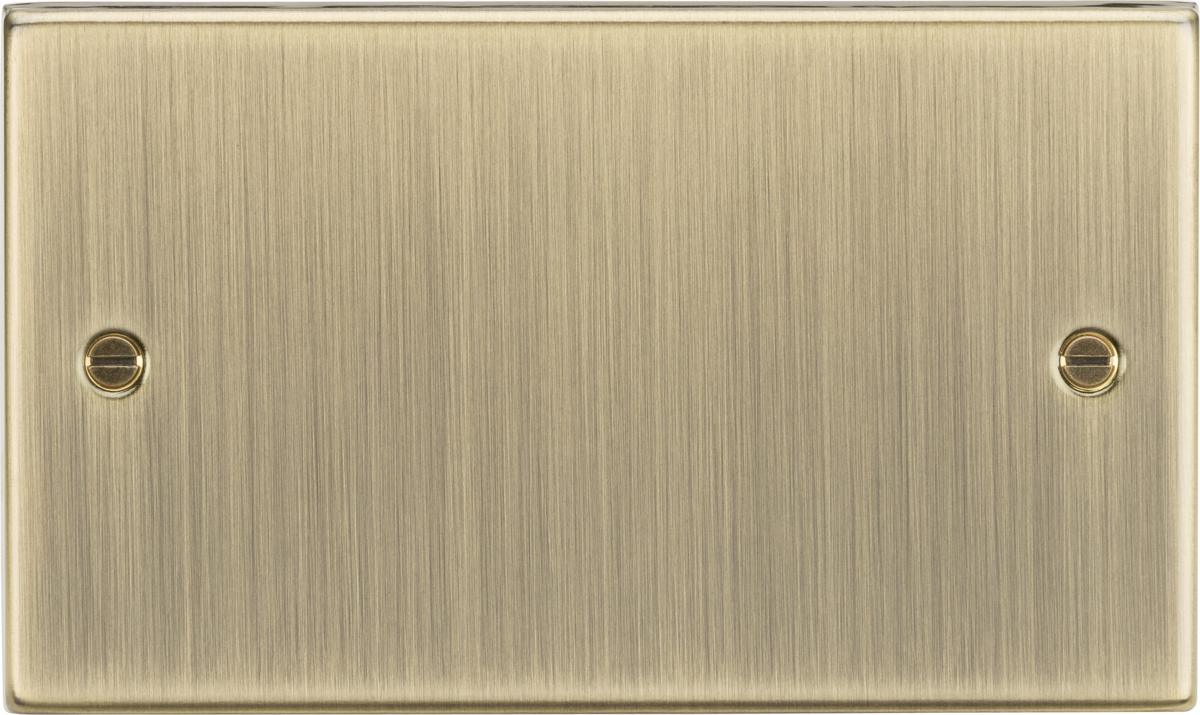 KNIGHTSBRIDGE ANTIQUE BRASS SQUARE EDGE Switches & Sockets BLACK Insert ...