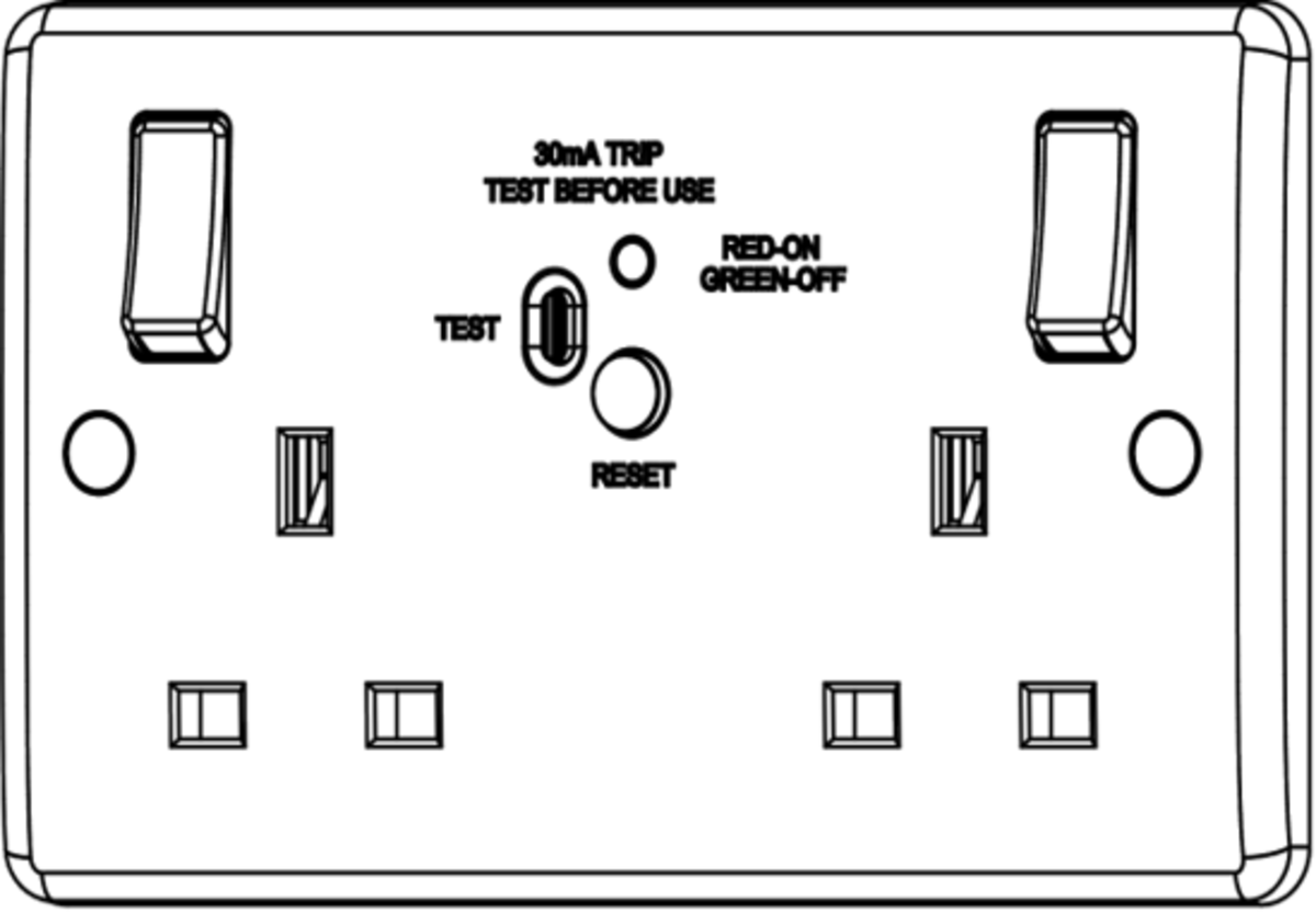 13A 2G DP RCD Switched Socket - 30mA (Type A) | ML Accessories