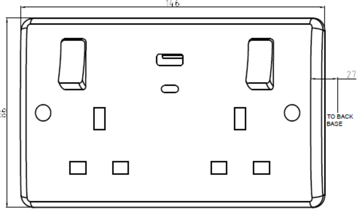 13A 2G SP Switched Socket with Dual USB A+C 20V DC 2.25A (Max. 45W ...